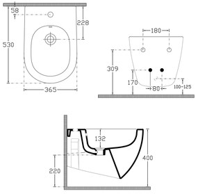 Sapho, INFINITY bidet závěsný 36,5x53cm, bílá, 10NF41001