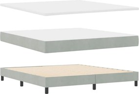 Postel s boxspringem s čelo Světle šedá 180 x 200 cm samet 3339188