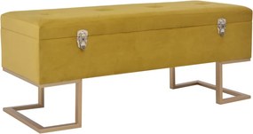 Lavice s úložným prostorem 105 cm hořčicová samet 247571