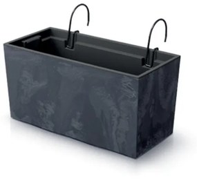 PROSPERPLAST Závěsný truhlík - URBI CASE W Beton Effect Rozměr: 58x18 cm, Barva: marengo