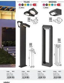 Rabalux 77103 Medna antracitová / Venkovní nástěnné LED svítidlo / 8W