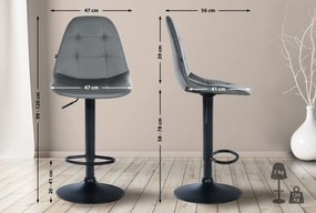 Barová židle Elmore umělá kůže B – šedá