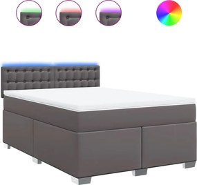 Box spring postel s matrací šedá 140x200 cm umělá kůže 3288426