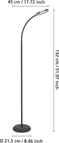 Eglo 902176 - LED Stm. stojací lampa LAURO LED/5,5W/230V 2700/4000/6500K černá