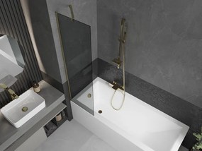 Mexen Next, vanová zástěna 1-křídlová 50 x 150 cm, fixní křídlo, 6 mm šedé sklo, zlatý profil, 895-050-000-00-40-50