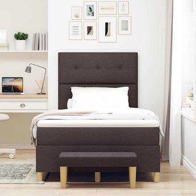 Postel s boxspringem s čelo Tmavě hnědá 190 x 120 cm textil 3344285