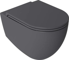 Isvea Isvea, INFINITY závěsná WC mísa, Rimless, 36,5x53cm, antracit, 10NF02005-2C