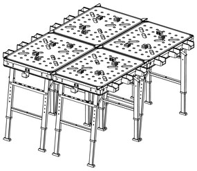 Pracovní skládací stůl Fortum, 850x600mm, výška 73,5-88,5cm