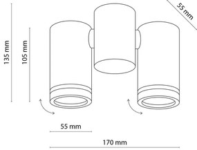 Bodové svítidlo JET SET 2xGU10/10W/230V černá