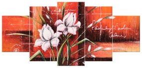 Gario Ručně malovaný obraz Rozkvetlý tulipán - 5 dílný Rozměry: 150 x 70 cm