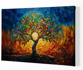 Obraz na plátně - Strom života Dotek slunce FeelHappy.cz Velikost obrazu: 40 x 30 cm