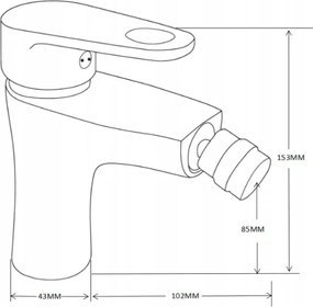 Mexen KAMA - Bidetová baterie, černá, 72520-70