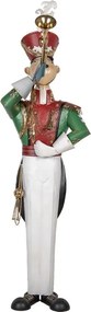 Veliká kovová socha Louskáček Nutcracker s trubkou - 65*71*218 cm