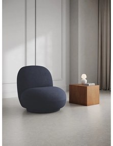 Tmavě modré křeslo z textilie bouclé Chuck – Micadoni Home
