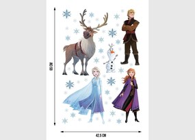 Dětská samolepka na zeď Ledové Království – Kreslené Postavičky, Disney | 42.5 x 65 cm | DDK 1732