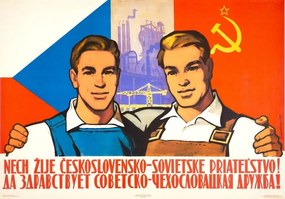 Plechová cedule Československo Sovietske priatelstvo Velikost: A5 (20 x 15 cm)