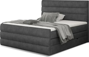 Kontinentální boxspring postel Carmen, šedá 160x200cm (dora 96/ CAND 02)