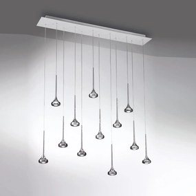 Axolight Fairy, designové lineární závěsné svítidlo, 12x6,4W LED, chrom, kouřové sklo, délka 120cm