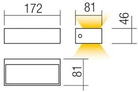 Redo 90153 - LED Venkovní nástěnné svítidlo LAMPRIS 1xLED/9W/230V IP65
