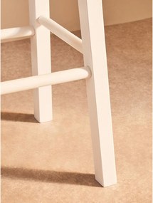 Bílá/v přírodní barvě barová stolička z kaučukového dřeva (výška sedáku 74 cm) Chester – Premier Housewares