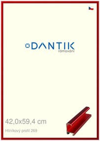 DANTIK rámeček 42x59,4 | ALU profil 7269 Červená Trumalin broušená (Plexi Čiré)