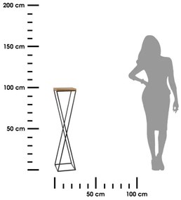 Stojan na květiny LOFT 100x24 cm černá/hnědá
