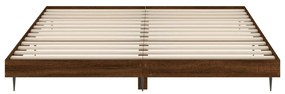 Rám postele hnědý dub 150 x 200 cm kompozitní dřevo