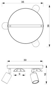 Bodové svítidlo FLOWER 3xGU10/8W/230V bílá