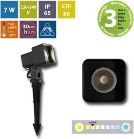 LED zapichovací svítidlo McLED Kira 7W 3000K IP65 černá ML-514.003.19.0