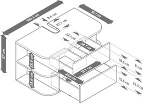Tchibo - Koupelnová skříňka pod umyvadlo - barva: bílá