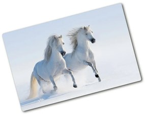 Wallmuralia Kuchyňská deska skleněná Dva koně sníž 80x52 cm