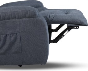 TV křeslo RIVA PLUS s elektrickým polohováním — látka, šedá, nosnost 130 kg