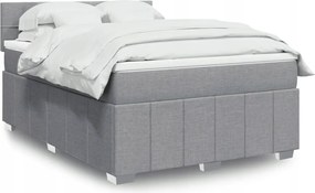 VidaXL Kontinentální postel s matrací, světle šedá, látka 160 x 200 cm