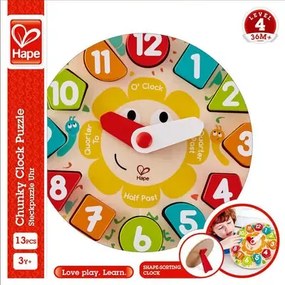 Hape Dětské puzzle hodiny / 13 dílků / od 3 let