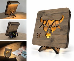 Li-Go Znamení "Býk" lampa 19x19 cm provedení povrchu: jedle