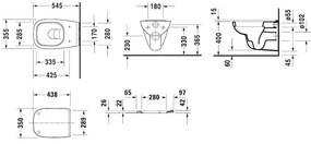 Duravit 45350900A1 - Závěsné WC s prkénkem D-CODE keramika/lesklá bílá