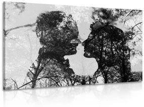 Obraz podoba lásky v černobílém provedení - 120x80 cm