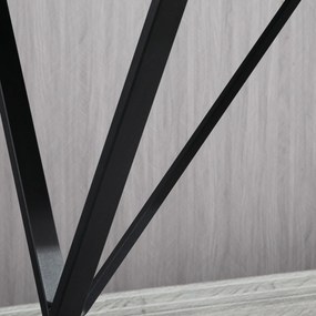 HOMCOM Moderní barová plocha v industriálním stylu, vysoký kuchyňský stůl s dřevem s mramorovým efektem a ocelí, 120 x 60 x 102 cm, černý