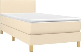 Box spring postel s matrací a LED krémová 100x200 cm textil 3133538