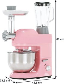 TEMPO-KONDELA KANTE, kuchyňský robot, 1800 W, 5 l, růžová / chrom