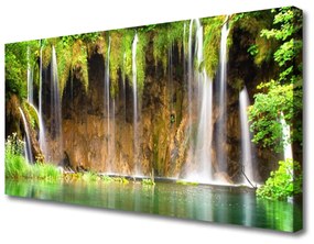Obraz na plátně Vodopád Jezero Příroda 100x50 cm