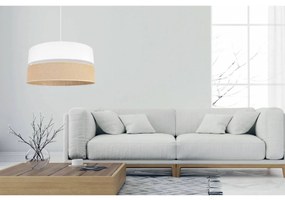 Závěsné svítidlo Juta, 1x jutové/bílé textilní stínítko, (fi 45cm), w