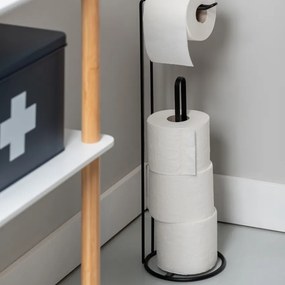 OnaDnes -20% Time for home Černý kovový stojan na toaletní papír Wirendo 43,5 cm