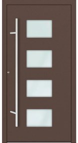 Hliníkové vchodové dveře FM Turen Premium P90 M211 cihlově červená RAL3009 Orientace dveří: Levé, otevírání dovnitř, Standardní rozměr dveří včetně rámu: 100 cm x 200 cm - vnější rozměr rámu