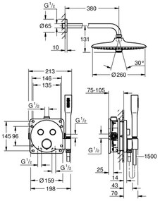 GROHE 34878000 - Sprchový systém PRECISION SMARTCONTROL 260 mm lesklý chrom