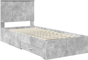 Rám postele s čelo Betonově šedá 90 x 200 cm Kompozitní dřevo 3409706