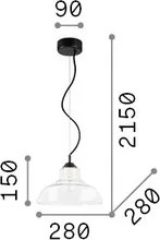 Závěsné stropní svítidlo Ideal LUX Bistro 1x60W E27 112343