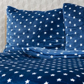4Home povlečení mikroflanel Stars modrá, 140 x 220 cm, 70 x 90 cm, 140 x 220 cm, 70 x 90 cm