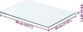 Policové desky 2 ks sklo čiré 50 x 30 cm 3051561