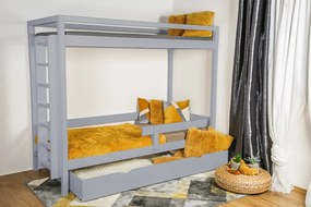 MAXIDO Dětská patrová postel Vali 200x90 šedá